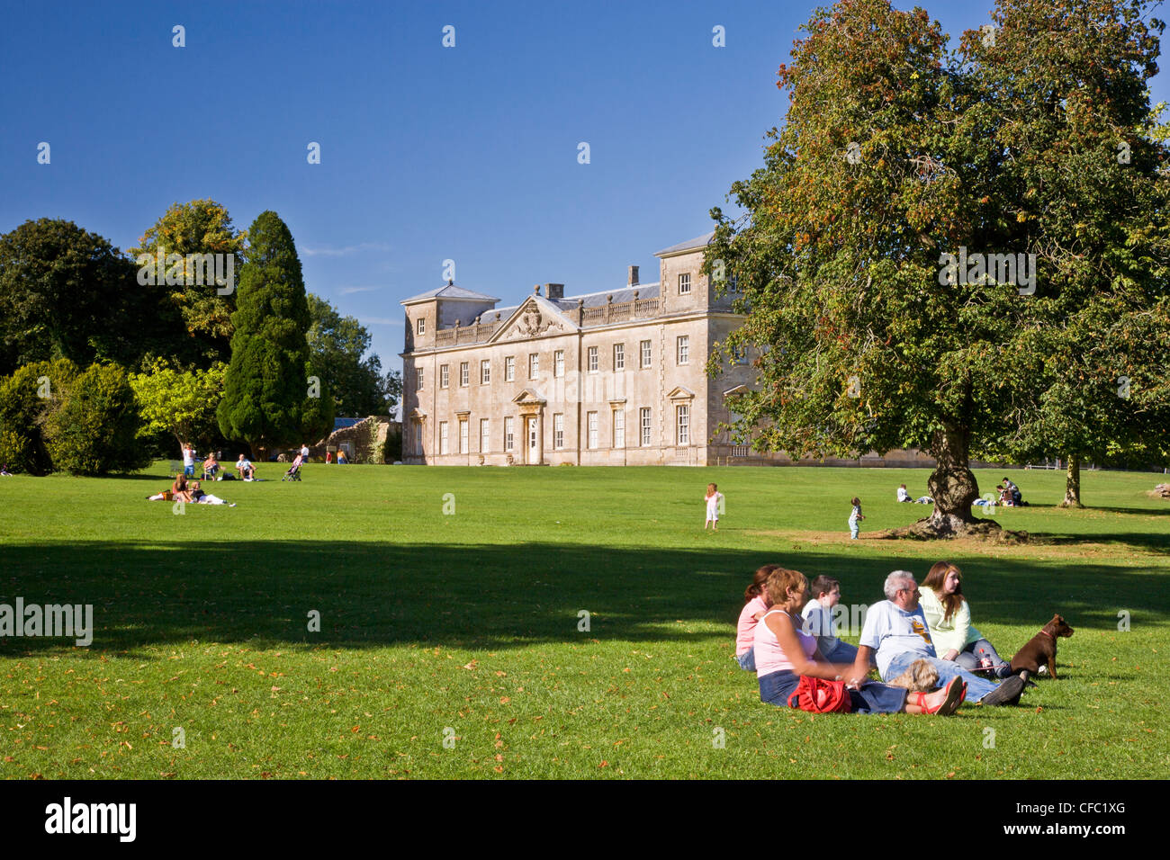 People enjoying the sunshine in Lydiard Park, Swindon, Wiltshire ...