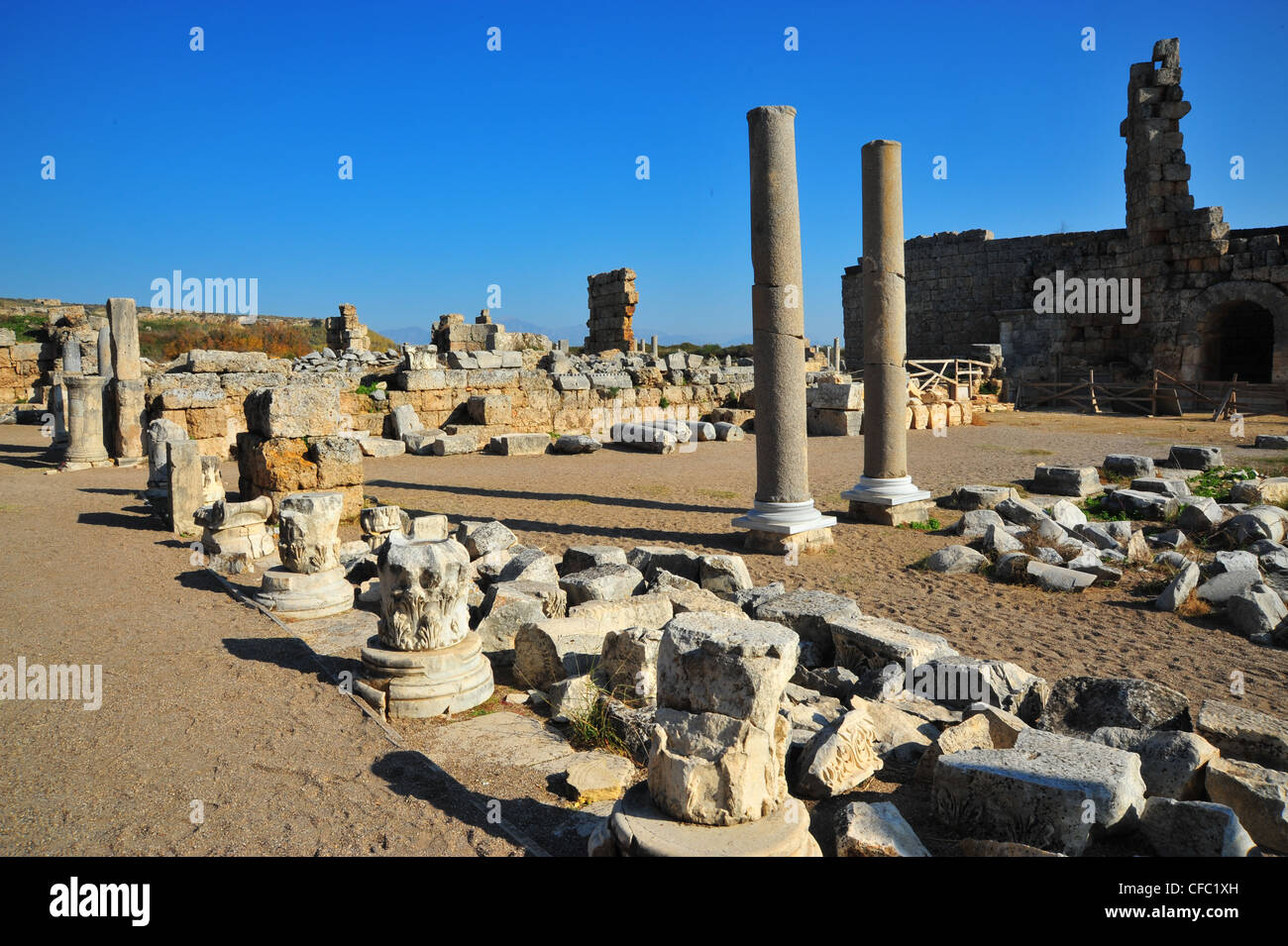 Images of the ancient city of Perge in the Antalya area of Turkey Stock ...