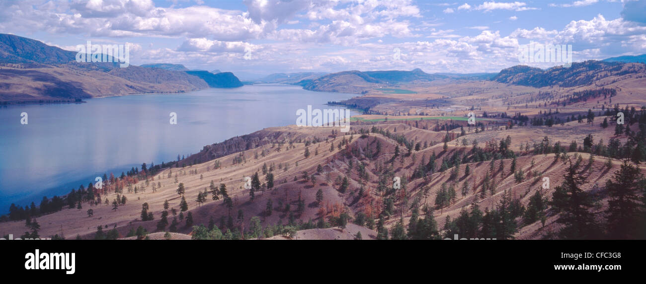 Kamloops Lake on Thompson River, view towards Kamloops from the ...