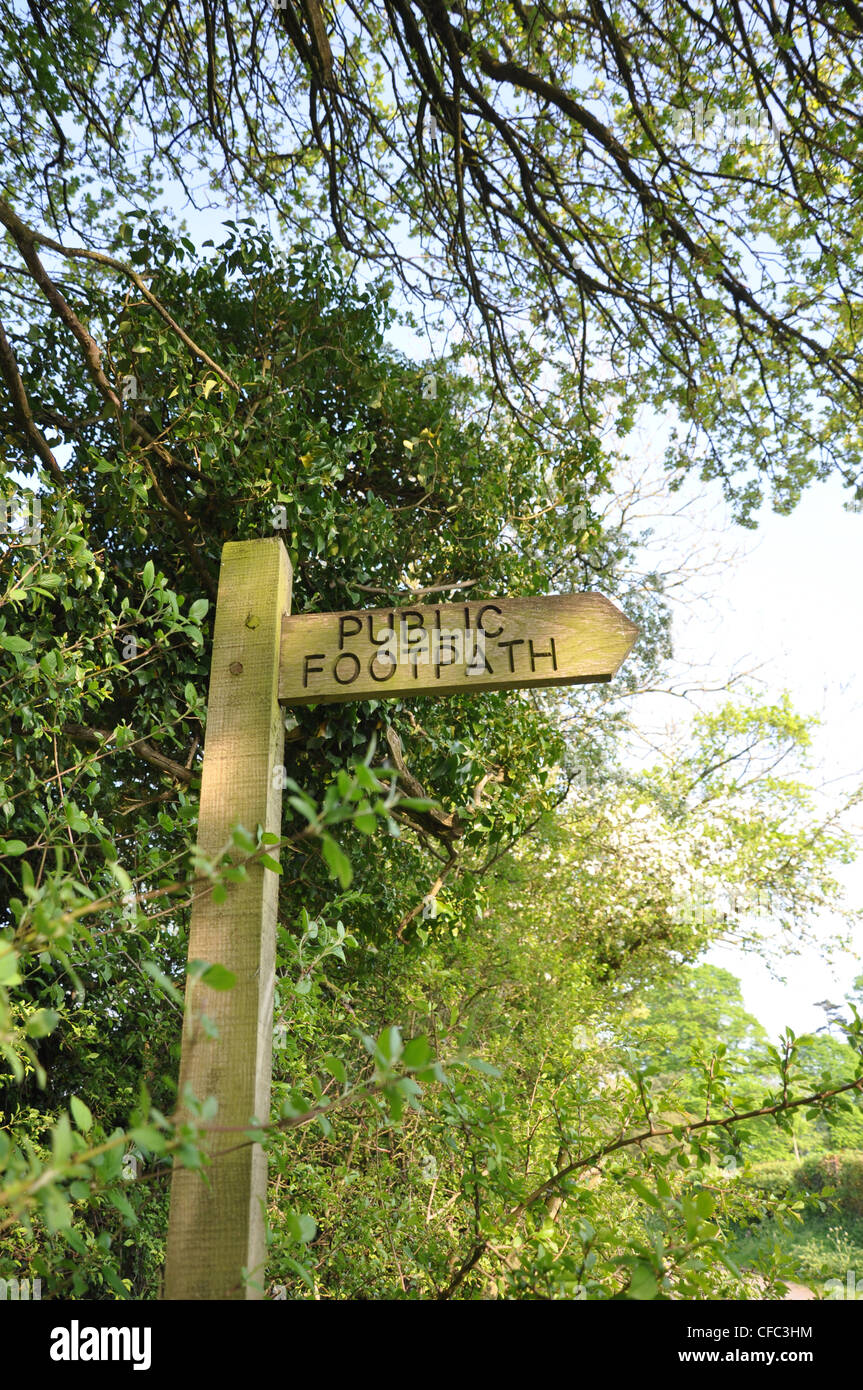 Public footpath sign Stock Photo - Alamy