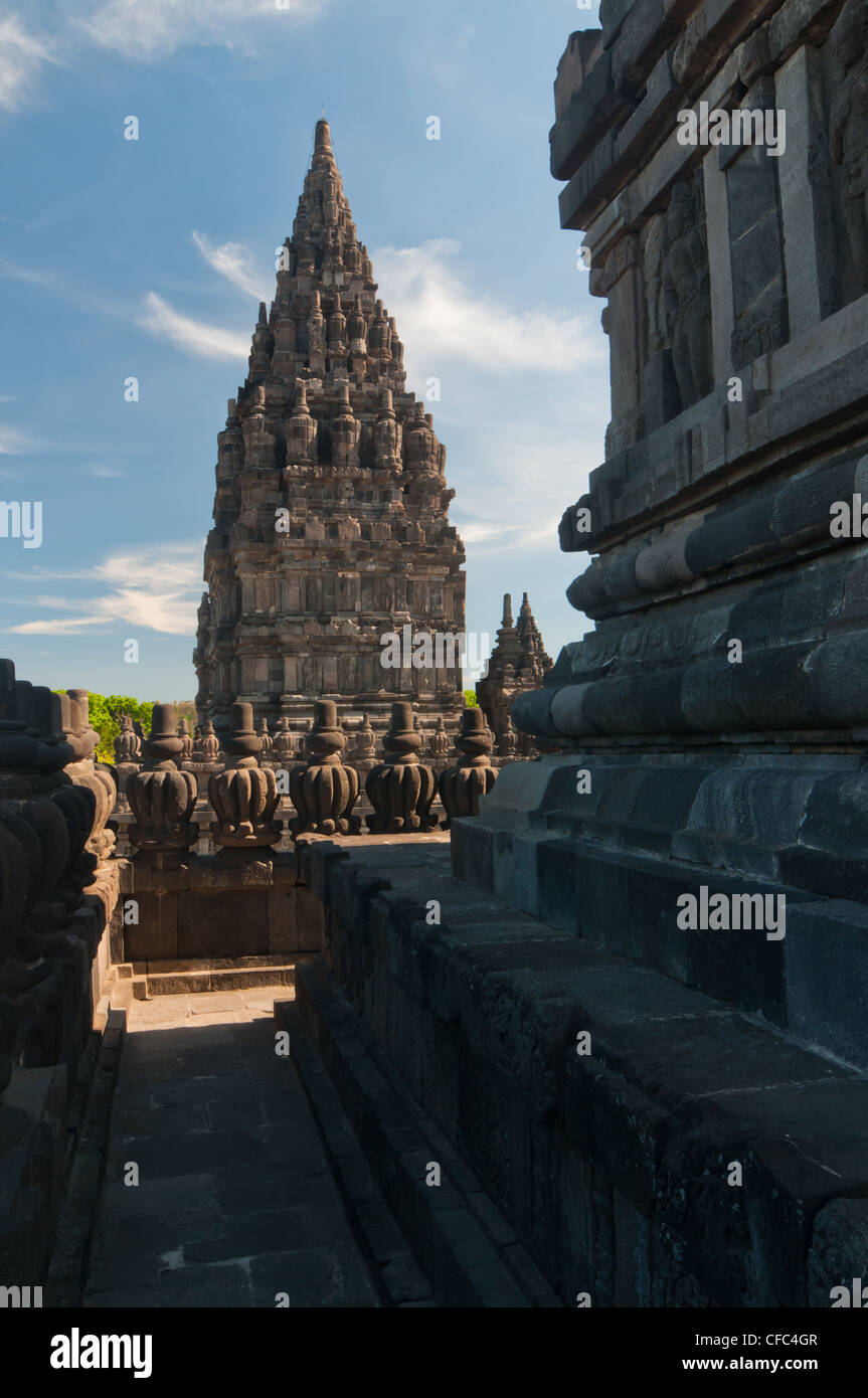 Prambanan temple, hindu temple in Indonesia of similar shape as Angkor ...