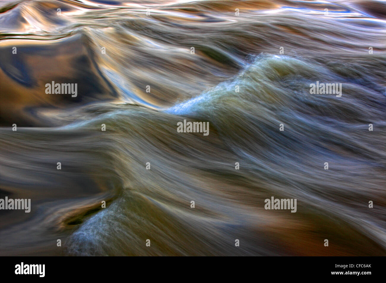 Long exposure of water flowing in the Frenchman River, Saskatchewan ...