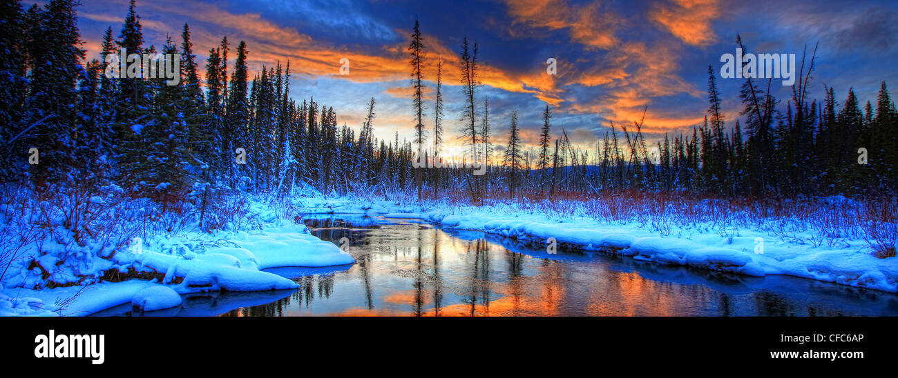 Lower Hazel Creek during sunset, near Teslin, Yukon Stock Photo - Alamy