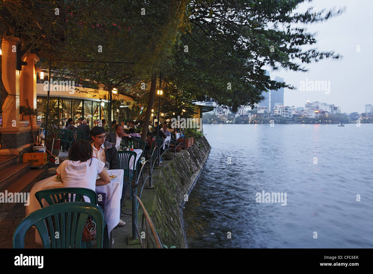 Restaurant near Truc Bach Lake, Hanoi, Bac Bo, Vietnam Stock Photo - Alamy