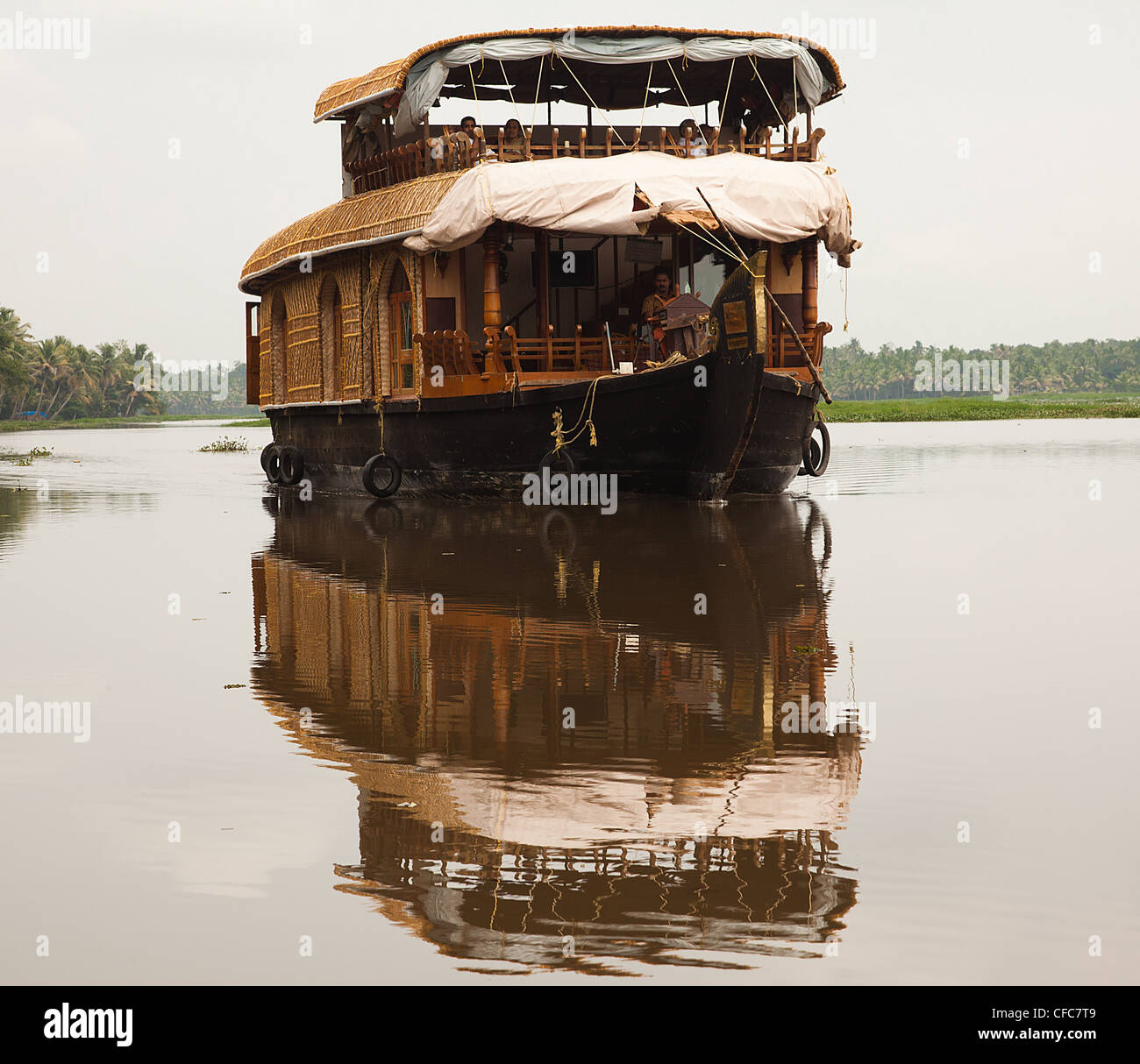Houseboat on Kerala Backwaters Stock Photo - Alamy