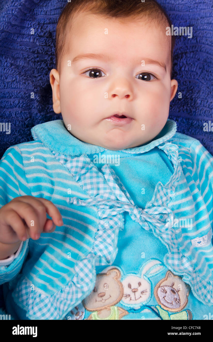 Close up view of a newborn baby with blue tones Stock Photo - Alamy