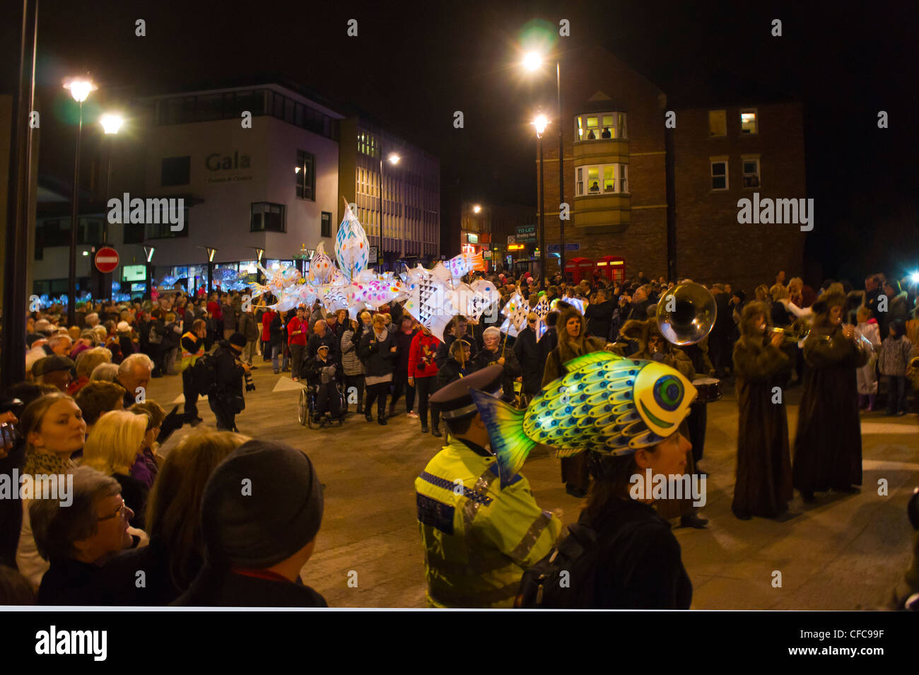 Durham Lumiere Festival, Market Place, County Durham, England Stock ...