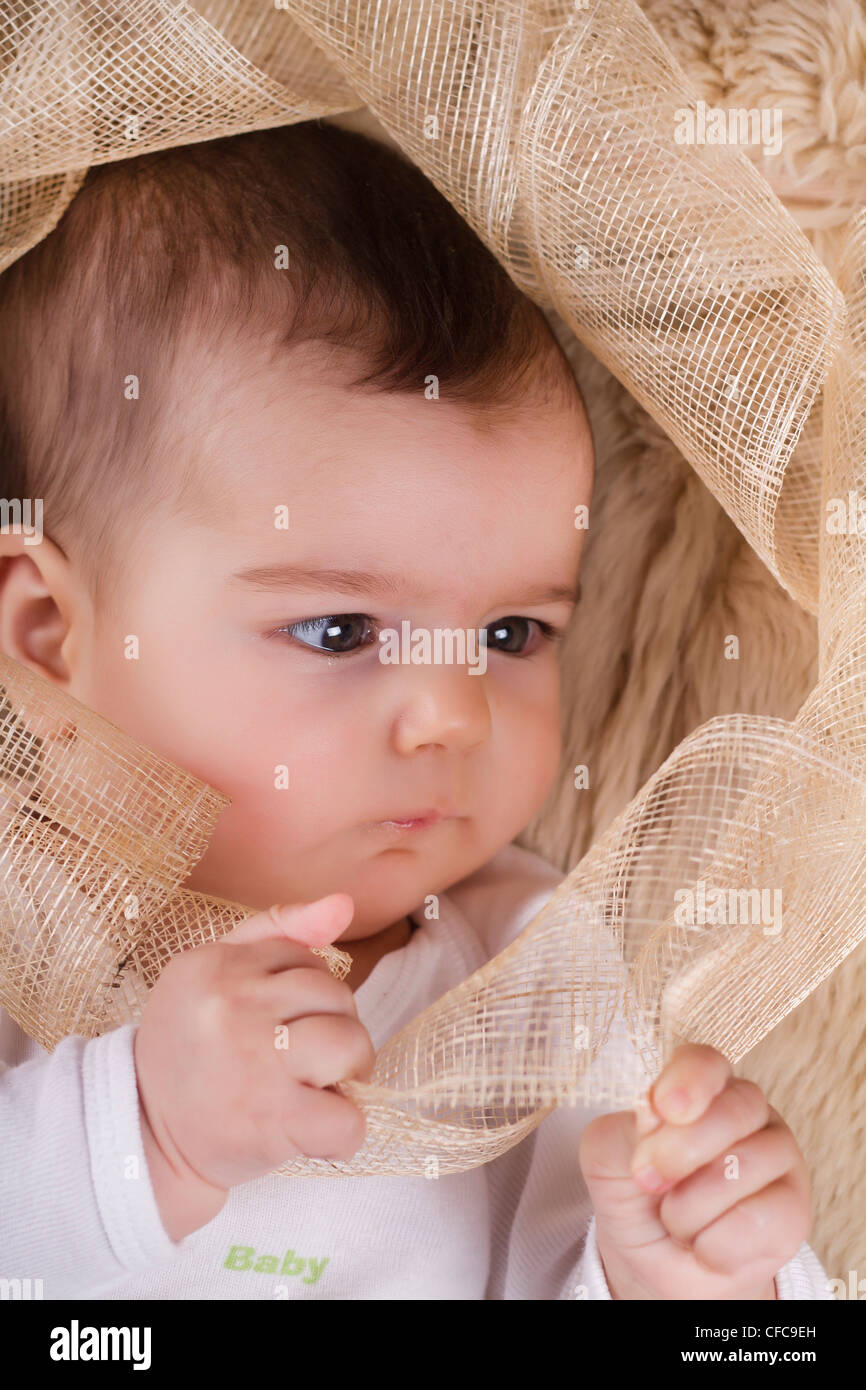 Close up view of a newborn baby face Stock Photo - Alamy