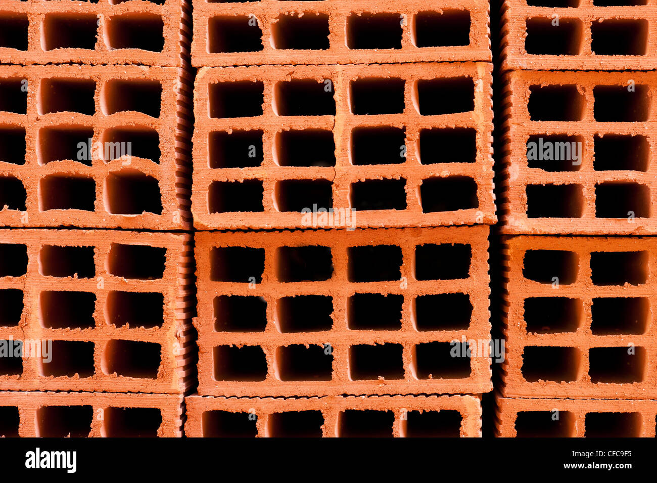 A stack of hollow bricks, a closeup full frame take Stock Photo - Alamy