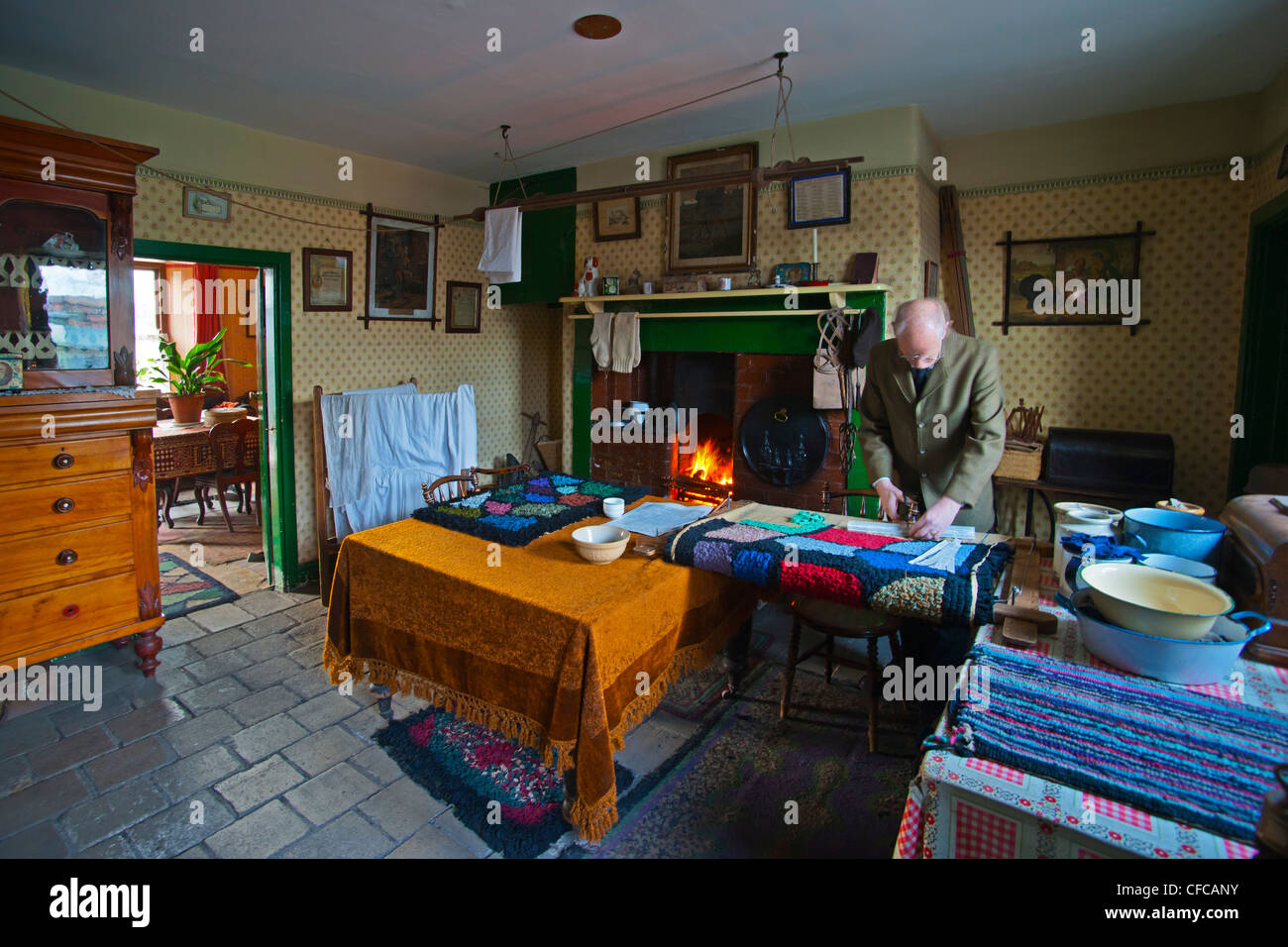 Beamish museum, Miner's house interior, The Colliery, 1913, Durham ...
