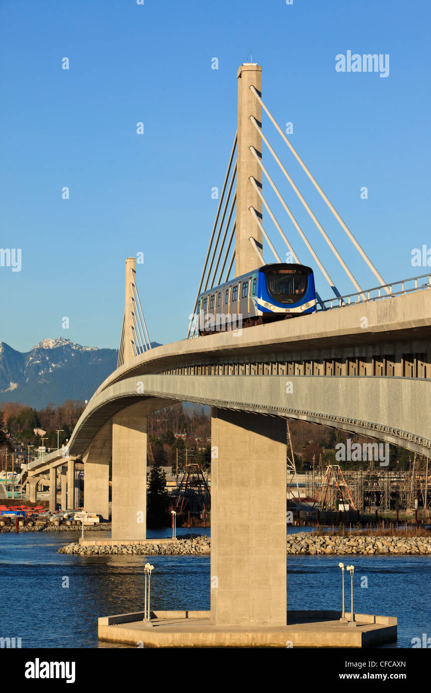 The Canada Line light rapid transit crosses the Fraser River into ...