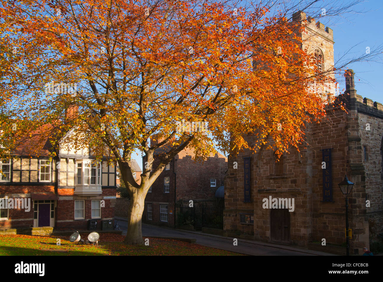Durham city, Dun Cow Lane, Autumn colors, County Durham, England, UK ...