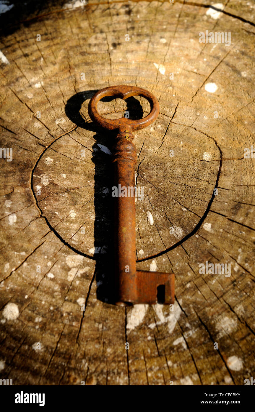 See ones way old rusted rust key aged antique latchkey hi-res stock ...