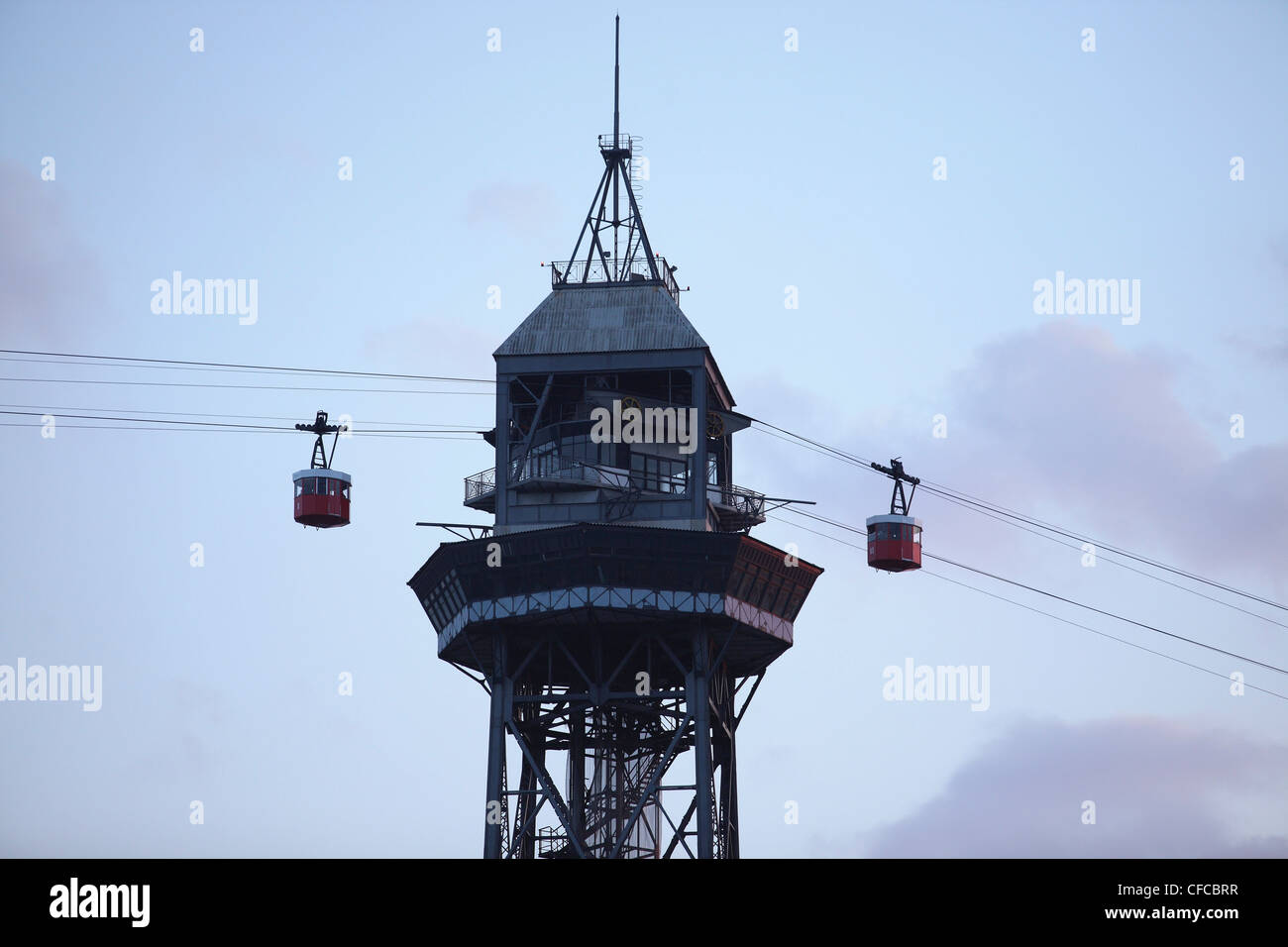 Transbordador Aeri del Port, cable car in the port, Barcelona ...