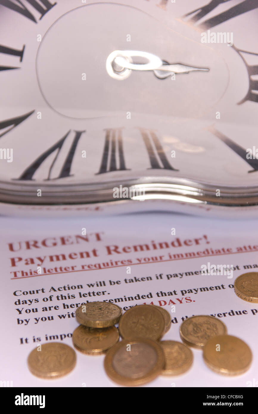 Financial concept, debt, payment, reminder, poor, empty purse Stock ...