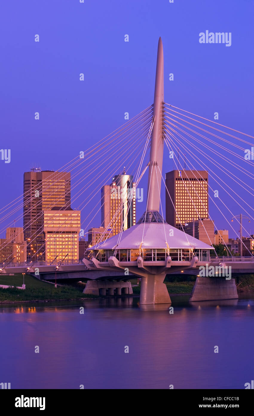 Winnipeg skyline and Red River from St. Boniface, Manitoba, Canada ...