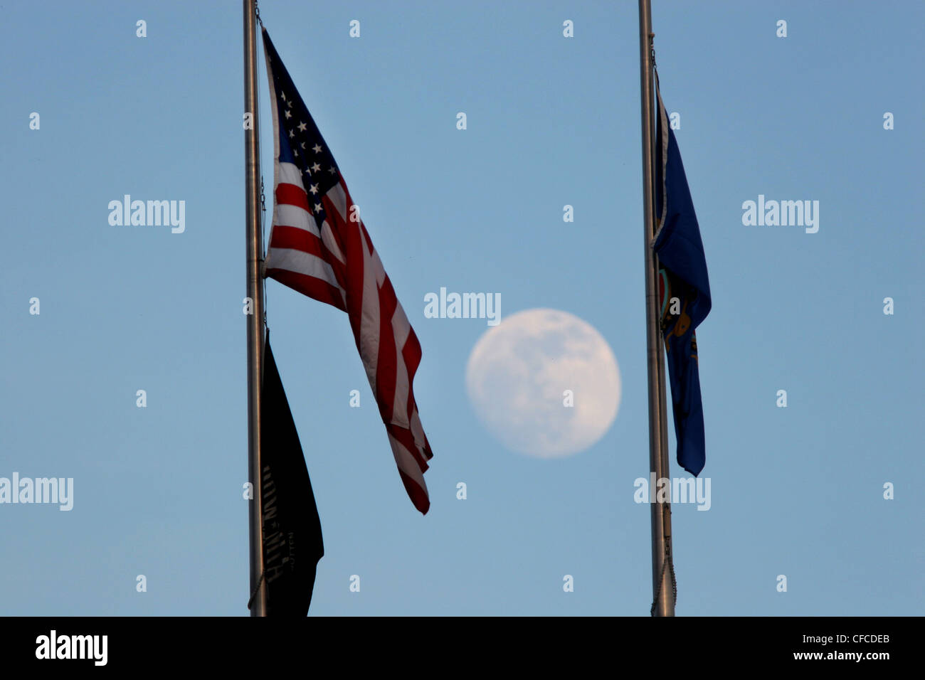 American flag moon Stock Photo - Alamy