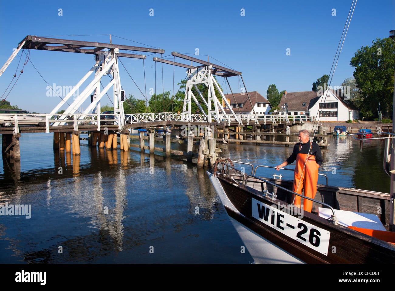 Drawbridge at Greifswald-Wieck, Baltic Sea, Mecklenburg-West Pomerania ...