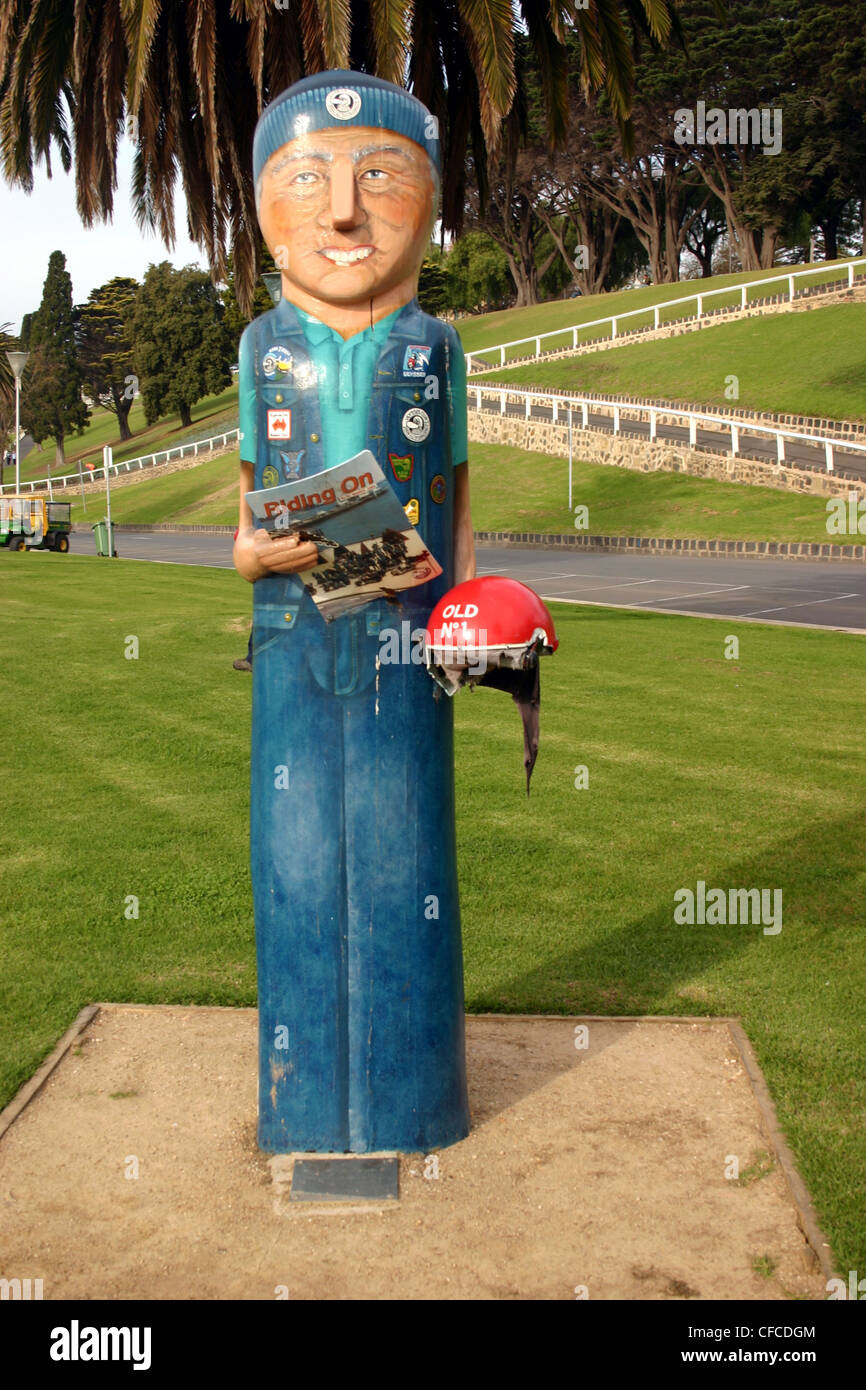 Famous bollards of Geelong Victoria Australia colourful wooden figure ...
