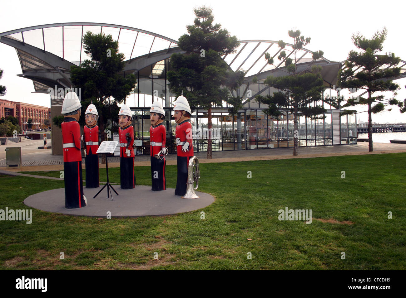 Famous bollards of Geelong Victoria Australia colourful wooden figures ...