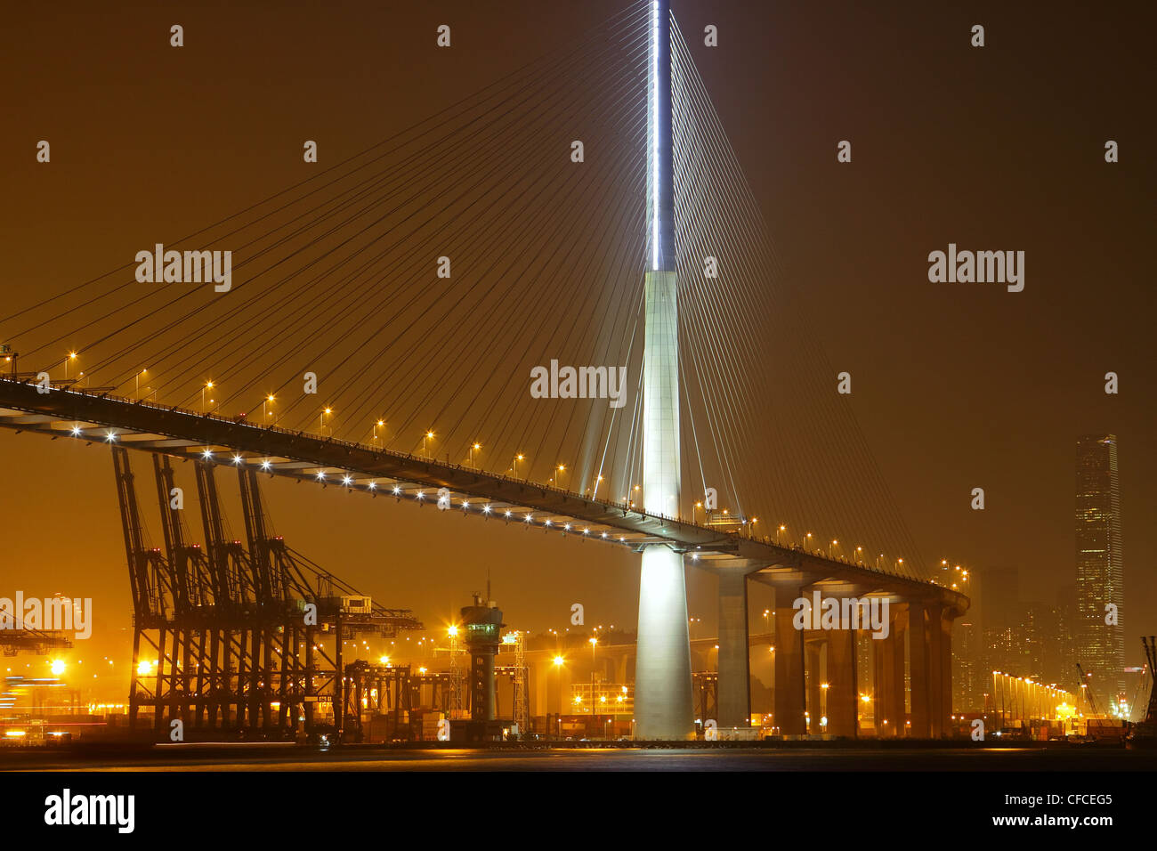 cargo container terminal Stock Photo - Alamy