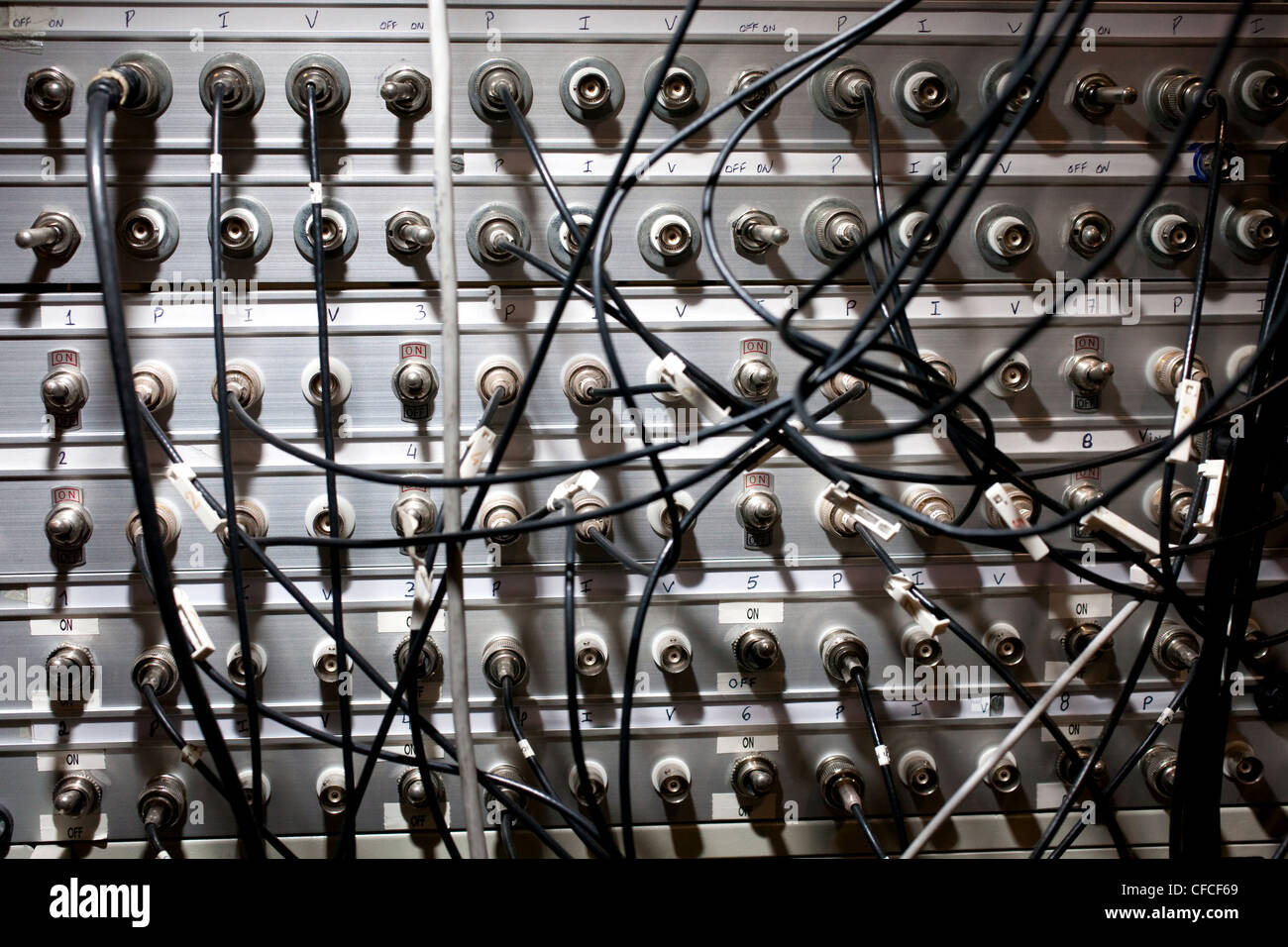 Panel with different cables Stock Photo - Alamy