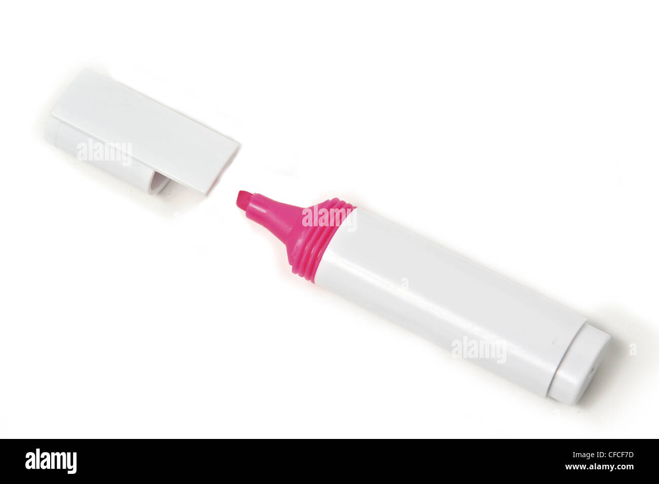 Pink Highlighter isolated on white background Stock Photo - Alamy