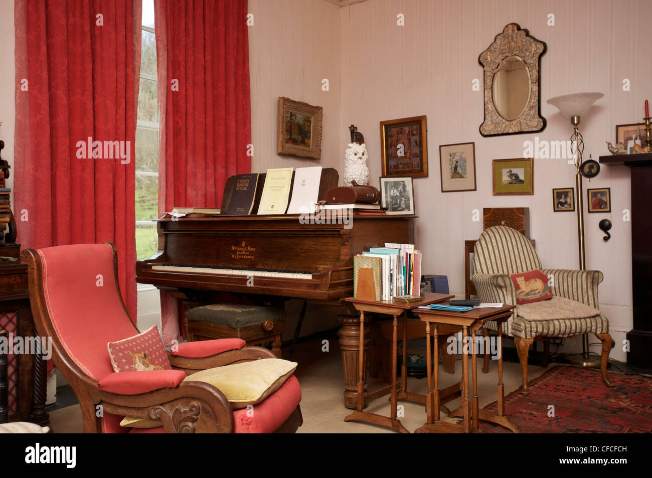 The living room in Canna House. The island of Canna in the Inner ...