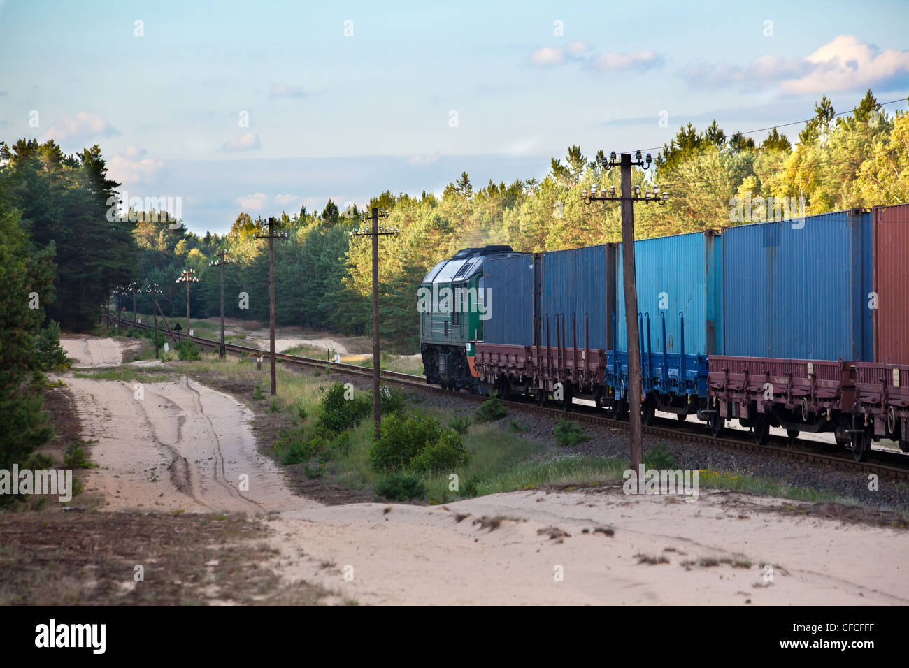 Freight diesel train Stock Photo - Alamy