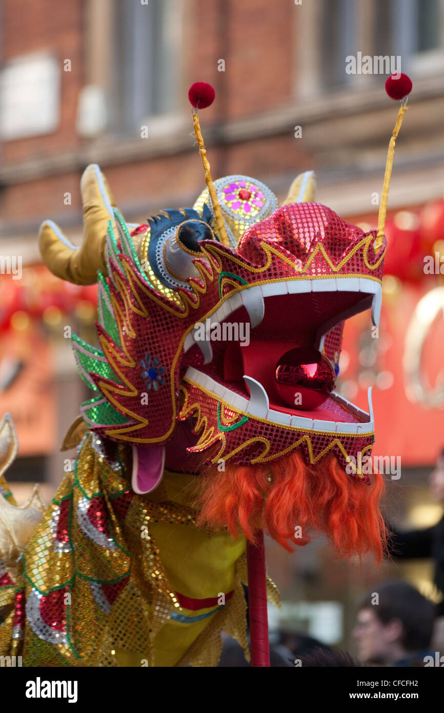 Chinese dragon in Chinatown during Chinese new year celebrations Stock ...