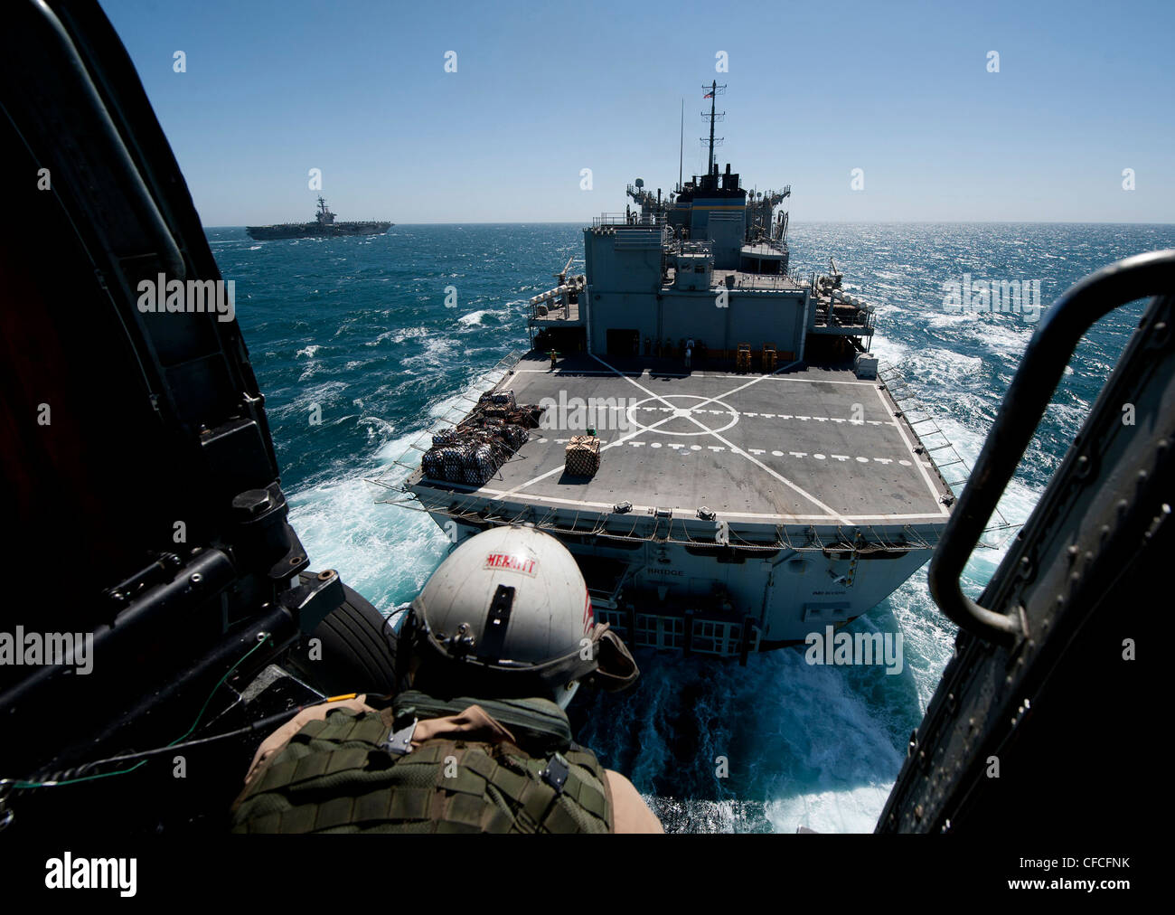ARABIAN GULF (March 6, 2012) Naval Air Crewman 2nd Class Cory Merritt ...