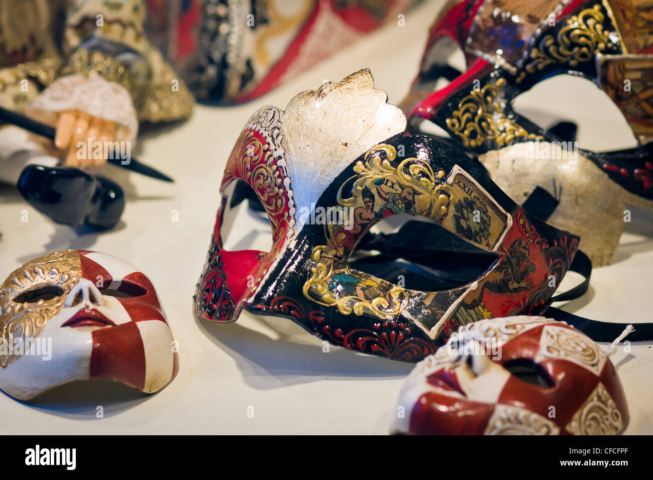 Venetian carnival masks - Venice, Venezia, Italy, Europe Stock Photo ...