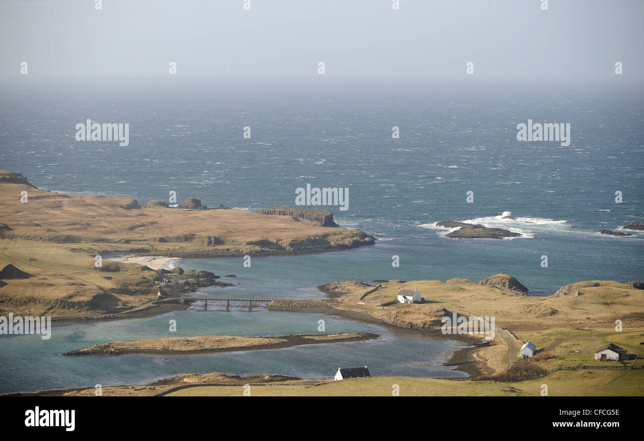 A view from Compass Hill across to Sanday The island of Canna in the ...