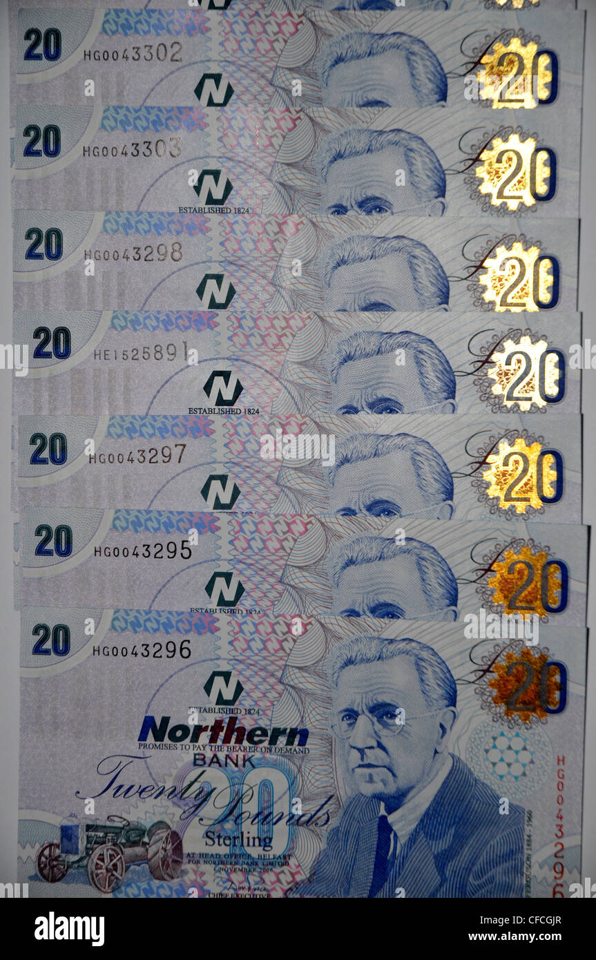 Northern Bank £20 notes. Issued by the Northern Bank in Belfast ...