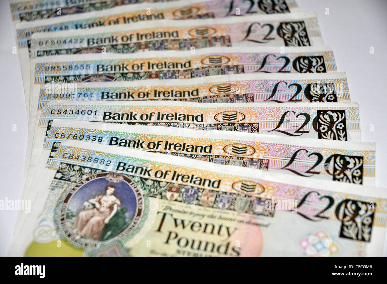 Bank of Ireland £20 notes. Issued by the Bank of Ireland in Belfast ...