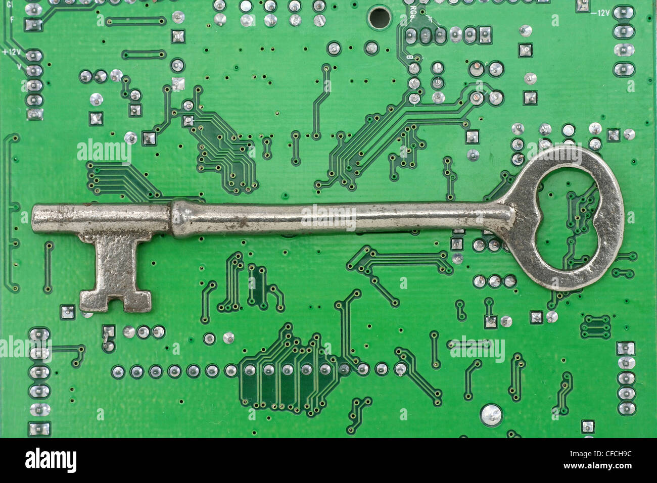 Circuit Board and key, concept of online business success Stock Photo ...
