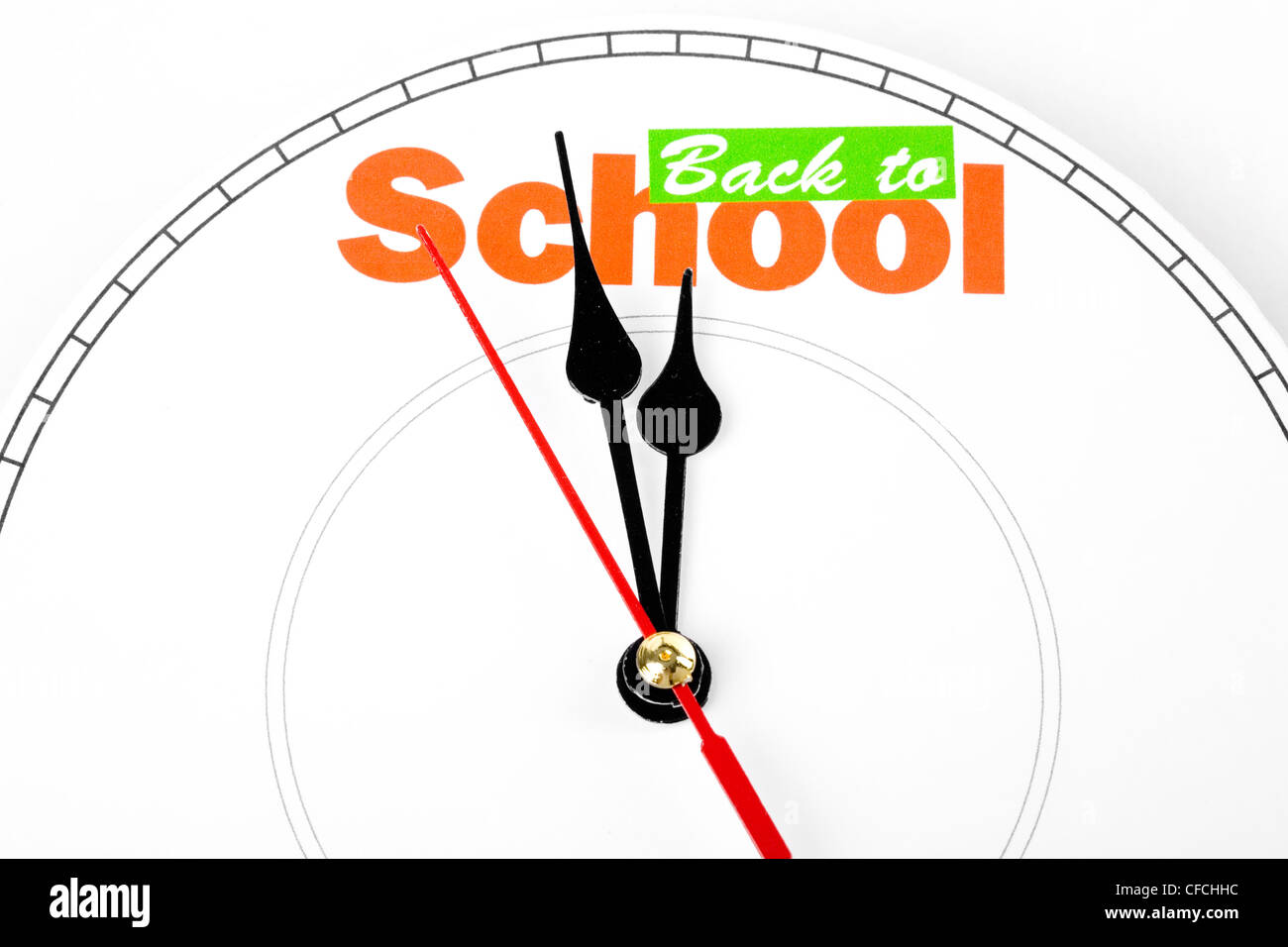clock face, concept of back to school Stock Photo - Alamy