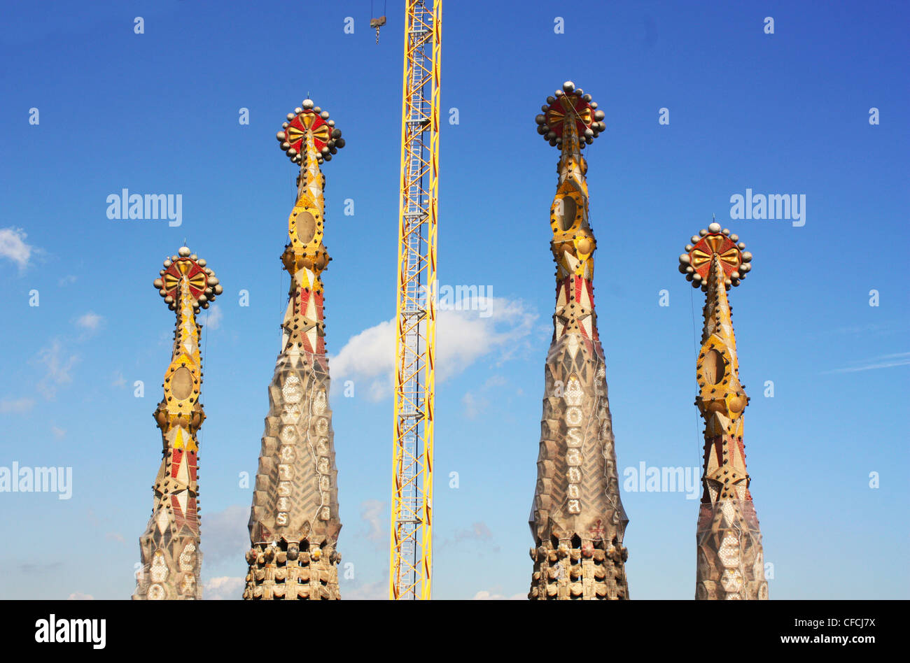 Decorative Spires of Sagrada Familia in Barcelona, Spain Stock Photo ...