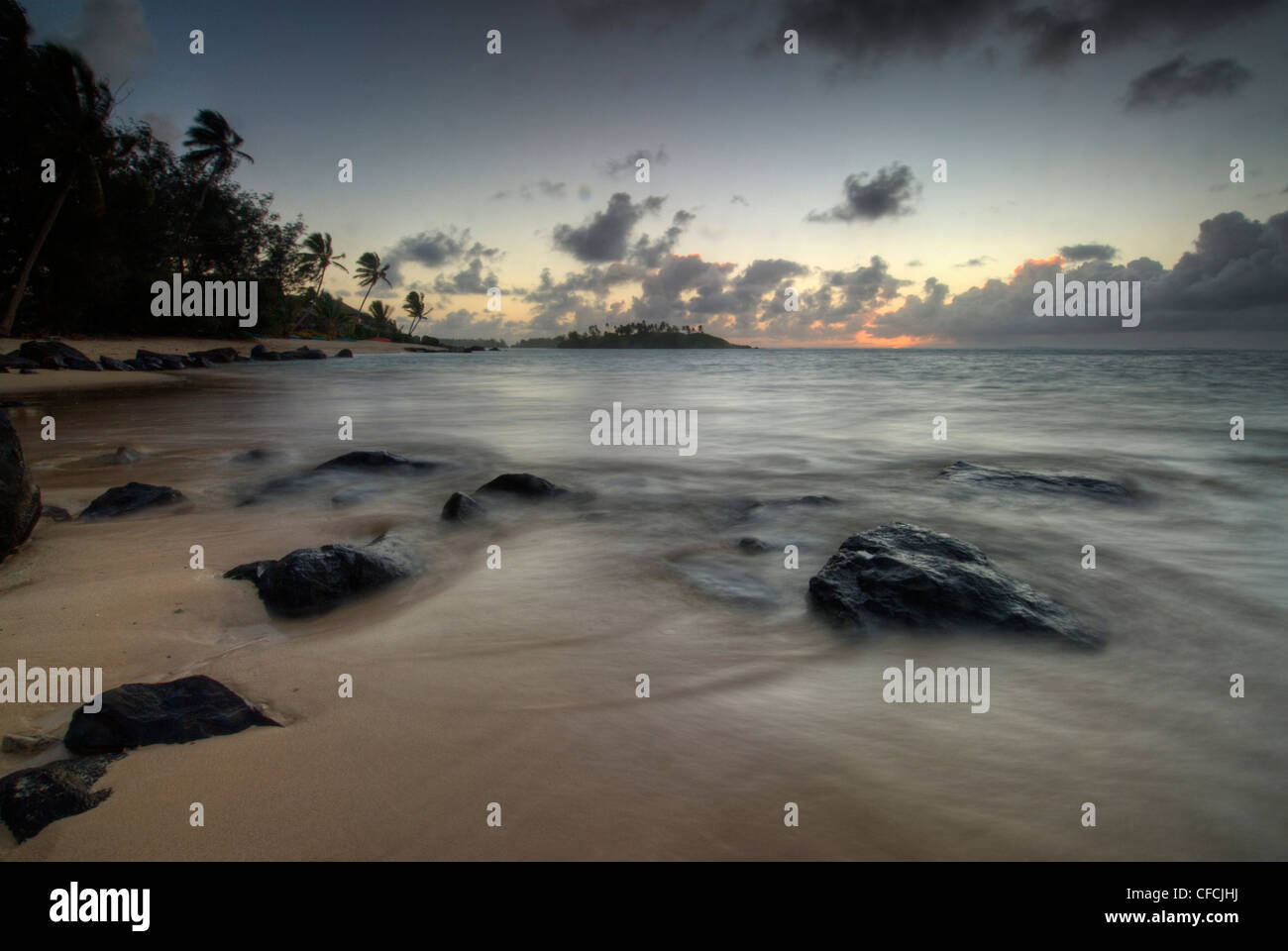 Muri lagoon at sunrise, Rarotonga Stock Photo - Alamy