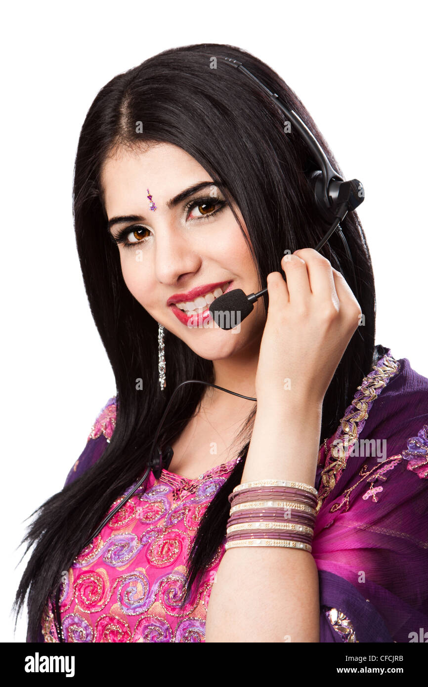 Beautiful Happy Indian Hindu Business Customer Service Representative ...