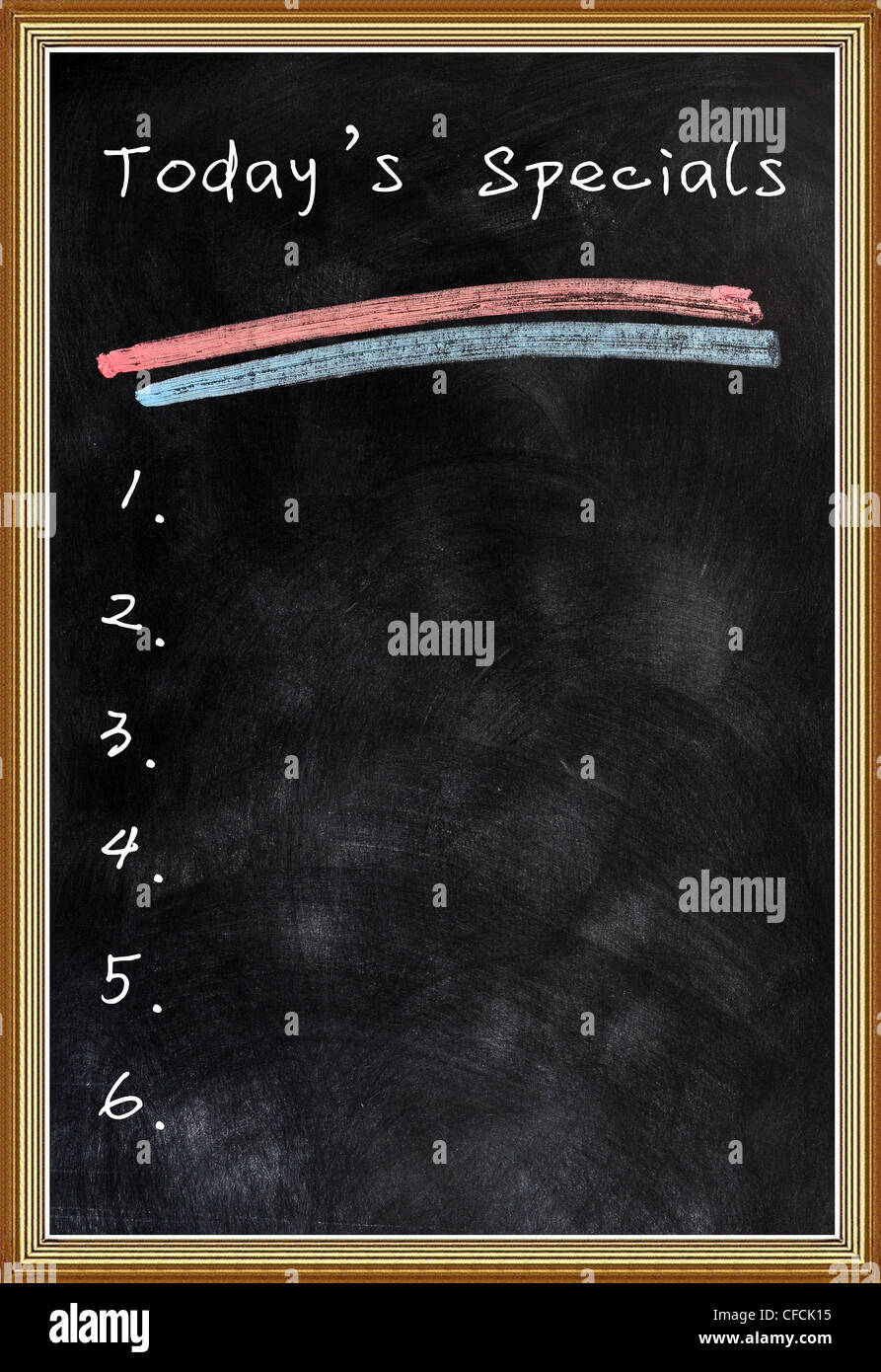 Menu of today's specials written on a blackboard Stock Photo - Alamy