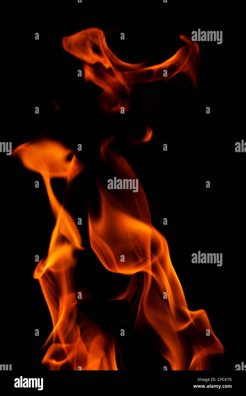 fire with a black background, abstract background Stock Photo - Alamy