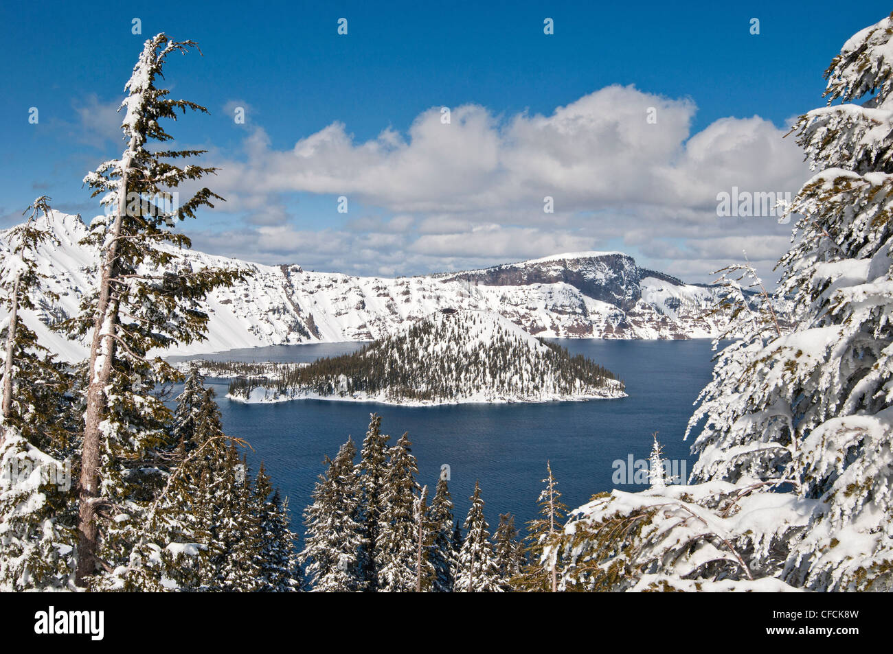 Crater lake volcano snow hi-res stock photography and images - Alamy