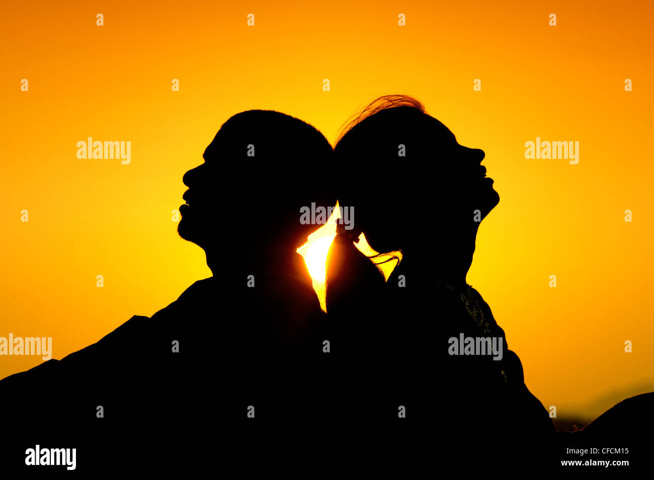 Orange back silhouette hi-res stock photography and images - Alamy