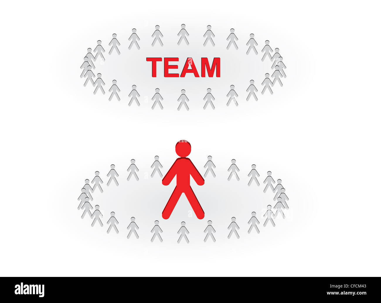 team and leader business concepts illustration Stock Photo - Alamy
