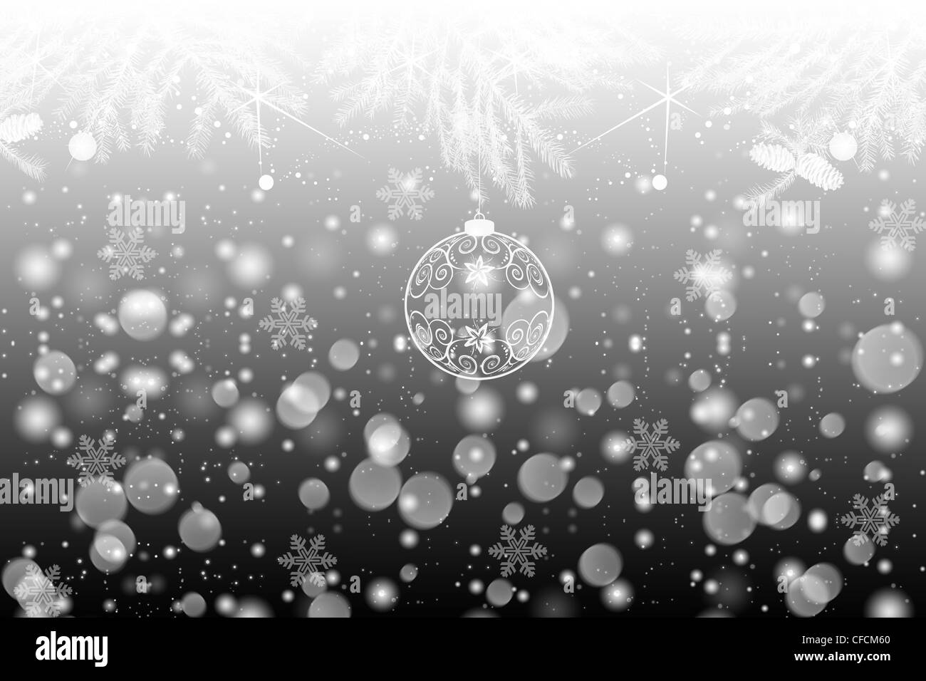 Beautiful winter background with snowflakes and lights Stock Photo - Alamy