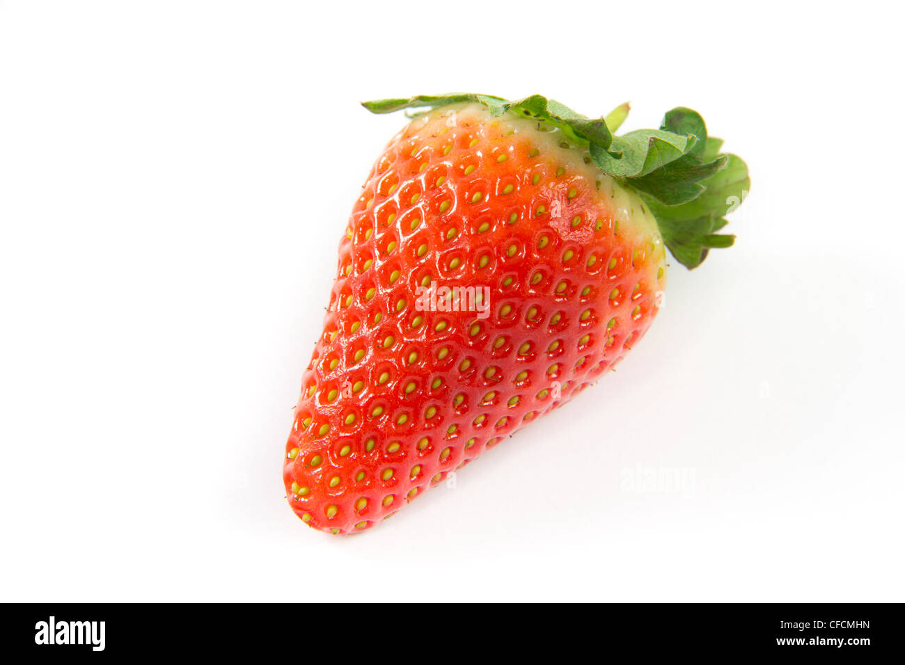 A picture of a single strawberry on a white background Stock Photo - Alamy