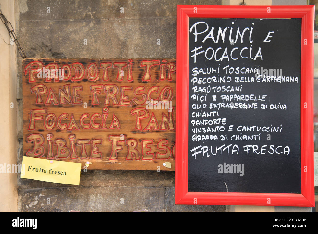 Menu outside pizzeria hi-res stock photography and images - Alamy