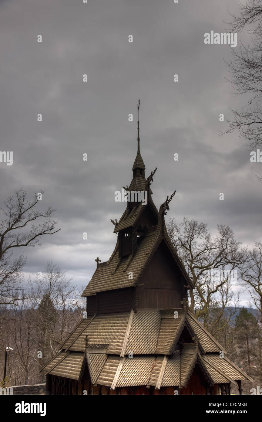 A picture of a stave church in Bergen, fana Stock Photo - Alamy
