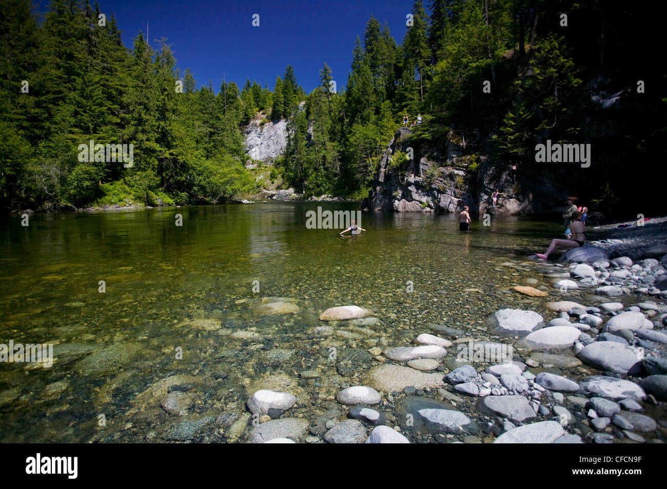 The Gold River flows westward eventually into Stock Photo - Alamy